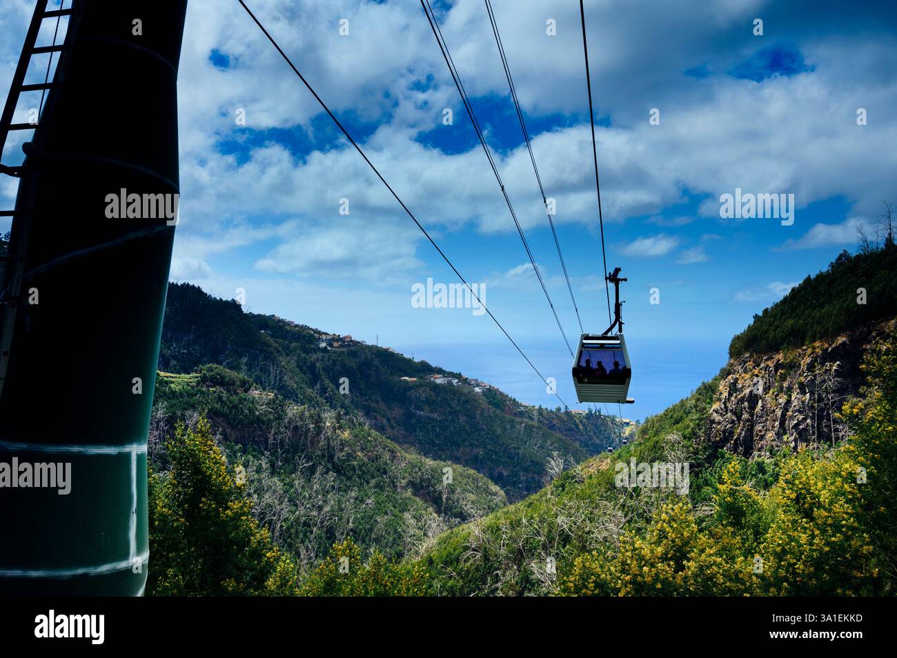 Funchal cable car nearing Monte Station, Madeira, Portugal, funchal ...