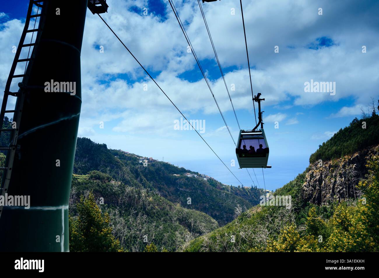 Funchal cable car nearing Monte Station, Madeira, Portugal, funchal ...