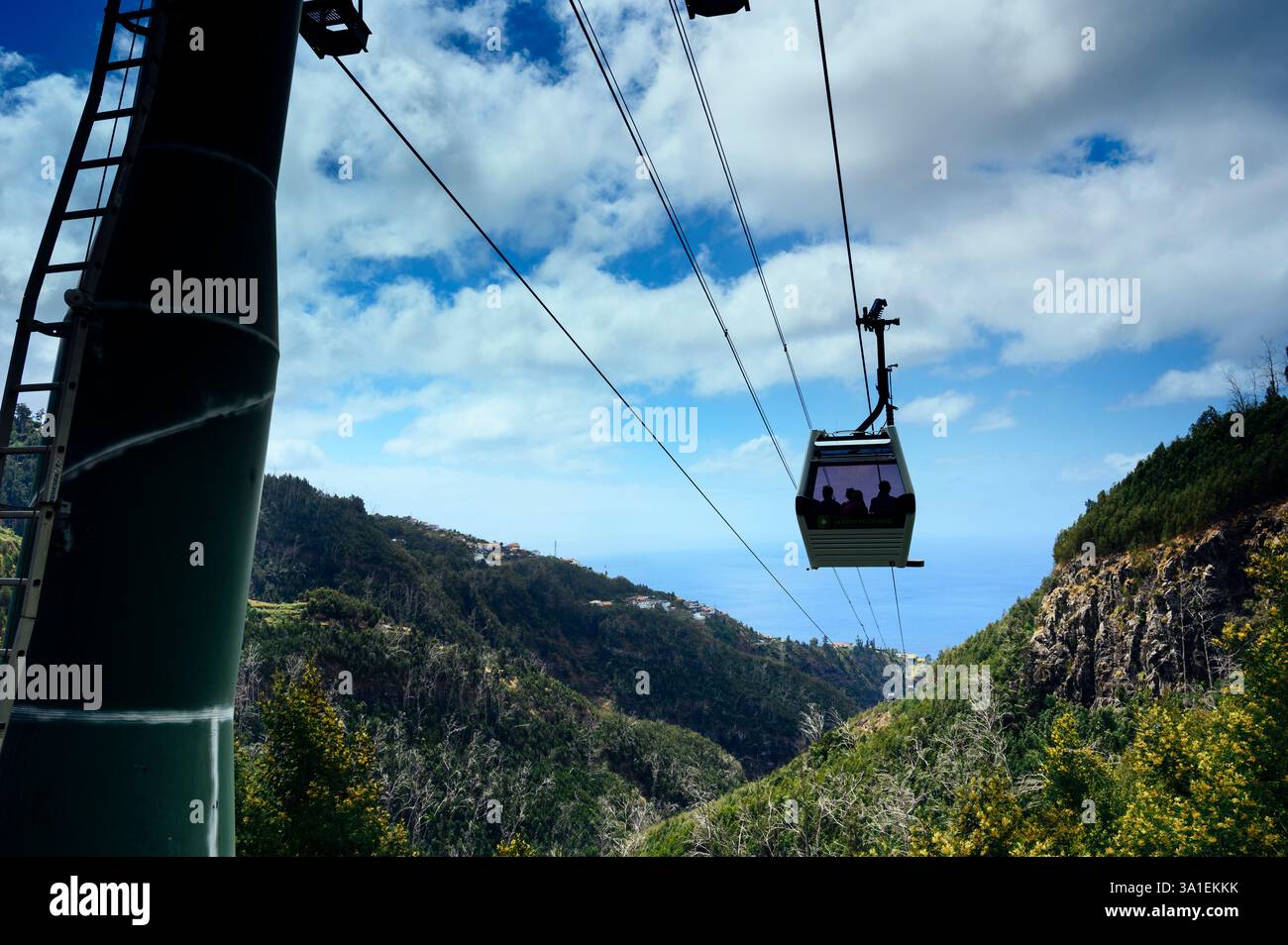 Funchal cable car nearing Monte Station, Madeira, Portugal, funchal ...