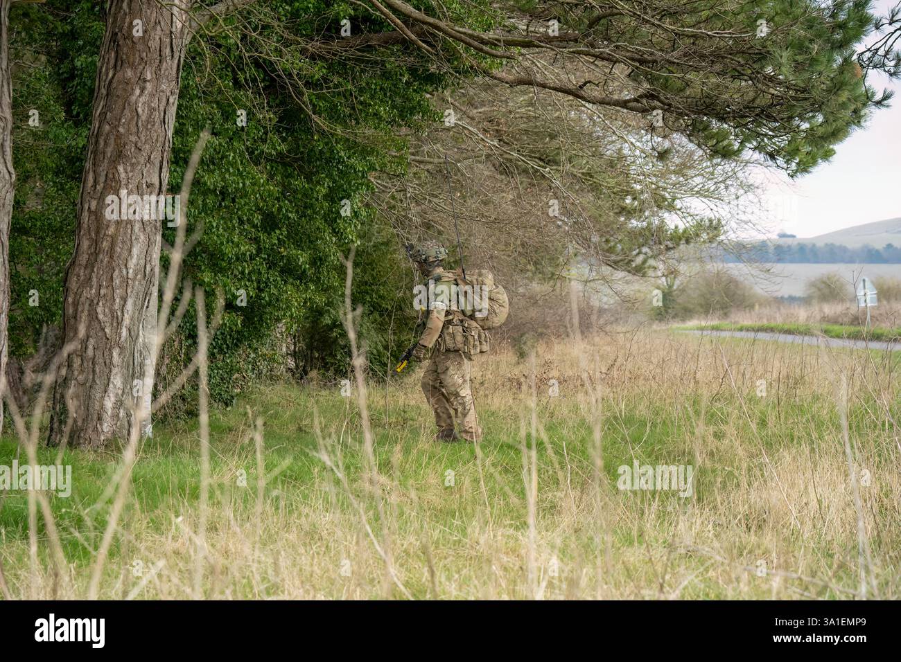 British army soldiers completing an 8 mile combat fitness test tabbing ...