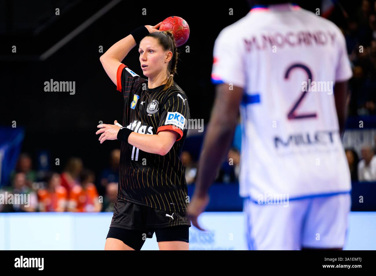 08 March 2025, France, Besançon: Handball, Women: International match ...
