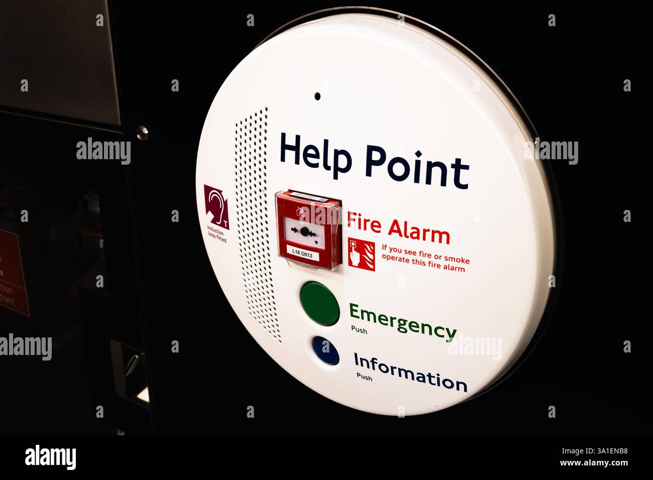 Circular Help Point Signboard with Buttons for Fire, Emergency, and ...