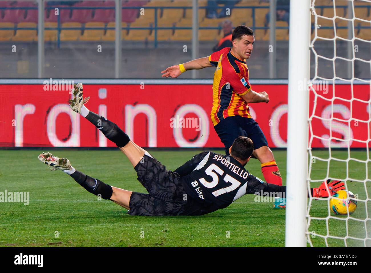 Lecce, Italy. 08th Mar, 2025. Nikola Krstovic of US Lecce in action ...