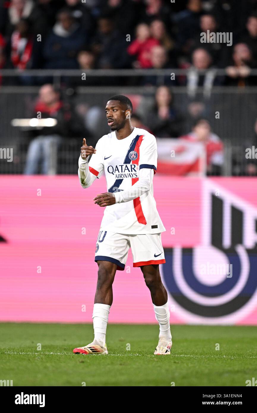 Rennes, France. 8th Mar 2025. 10 Ousmane DEMBELE (psg) during the Ligue ...