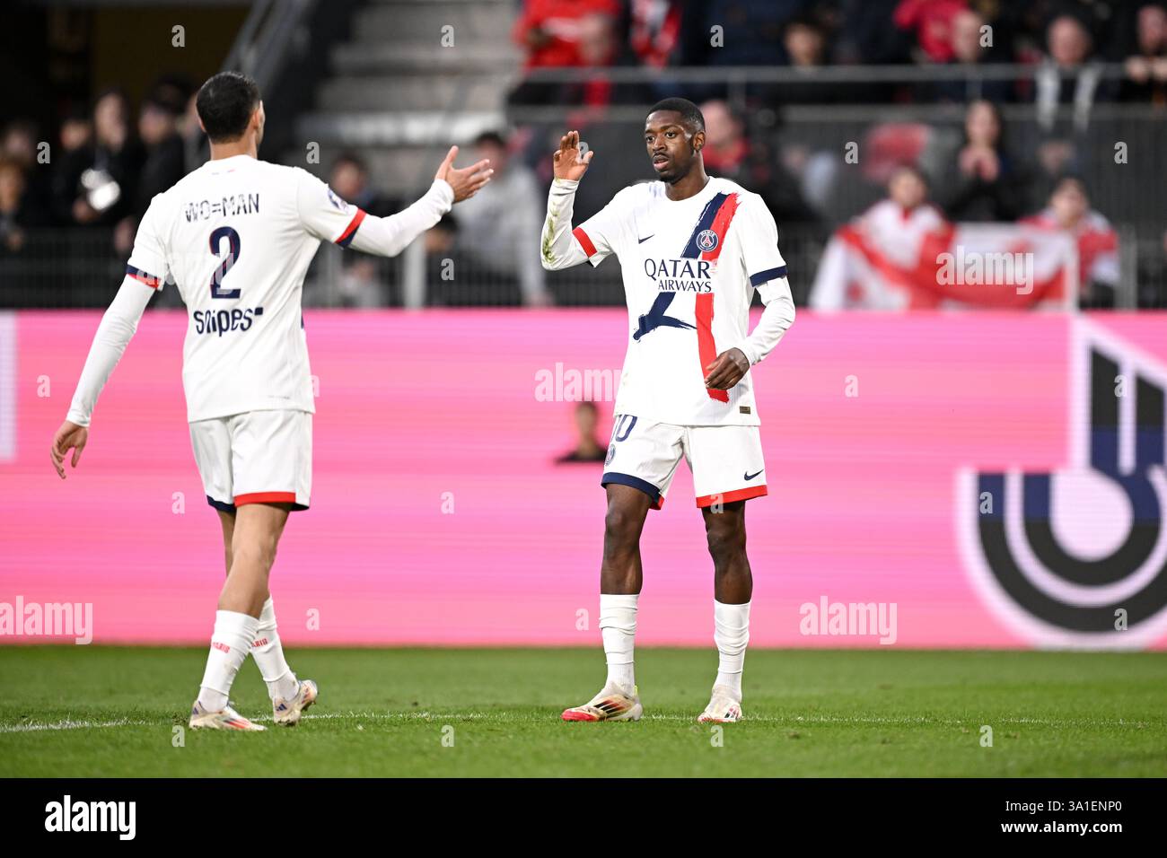 Rennes, France. 8th Mar 2025. 10 Ousmane DEMBELE (psg) during the Ligue ...