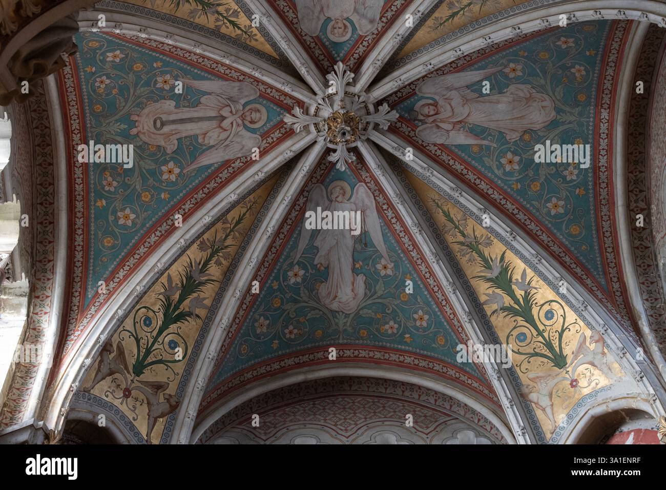 The octagonal dome of the XIXth century Saint-Sixtus basilica, Ars-sur ...