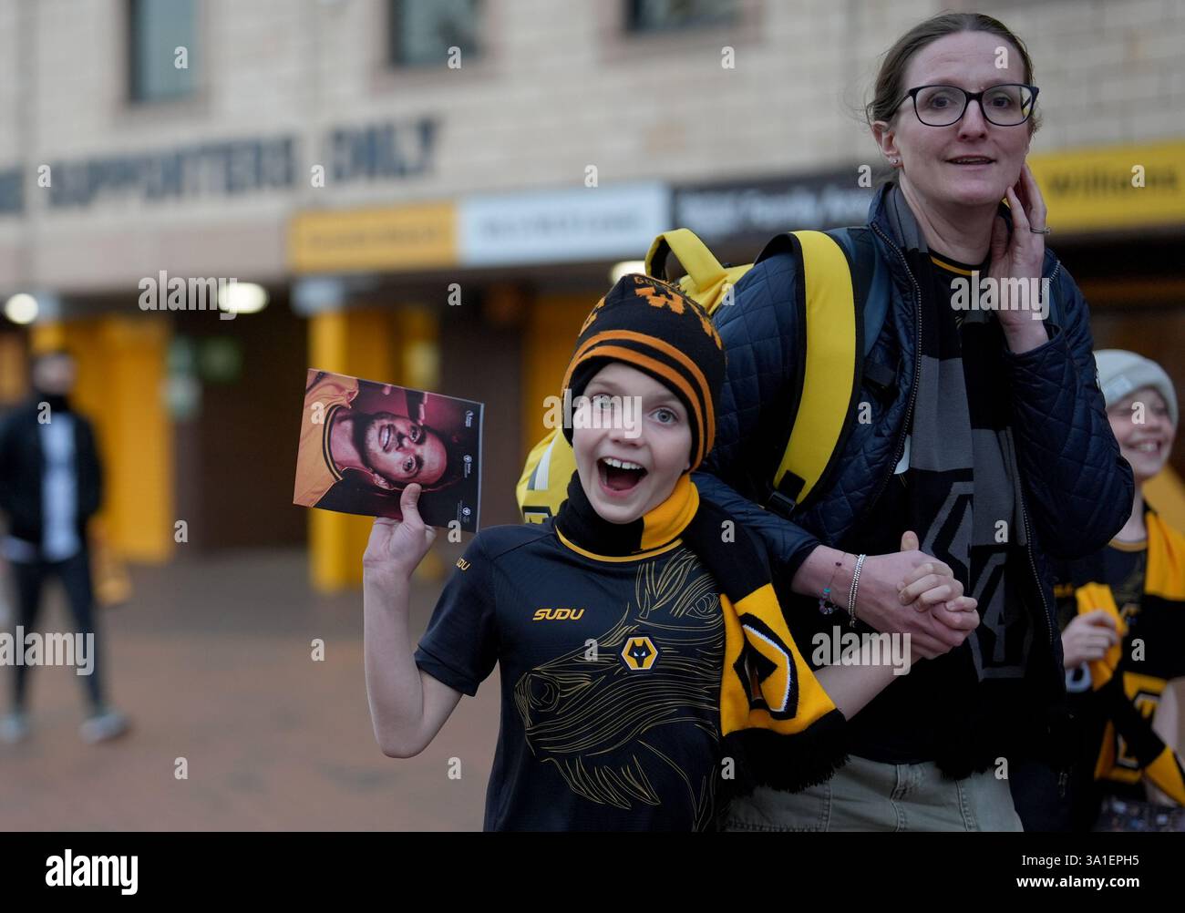 Wolverhampton Wanderer fans arrive before the Premier League match at ...