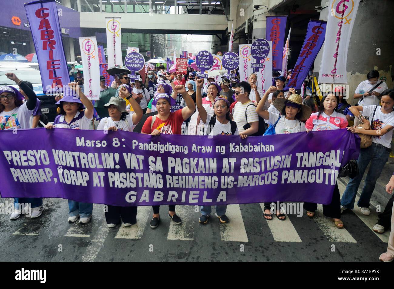 International women s day rally in the Philippines Women take part in ...
