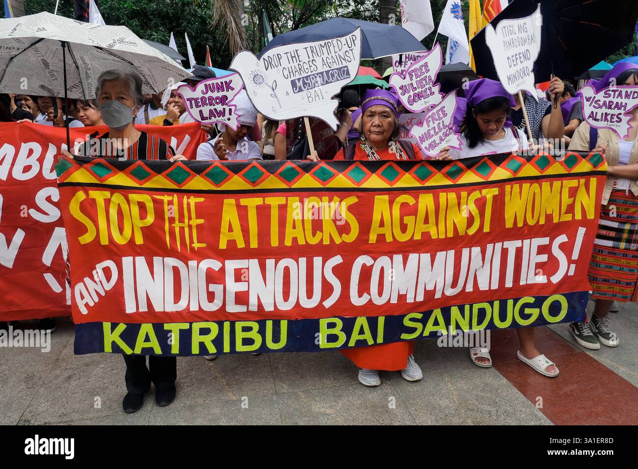 International women s day rally in the Philippines Women take part in ...