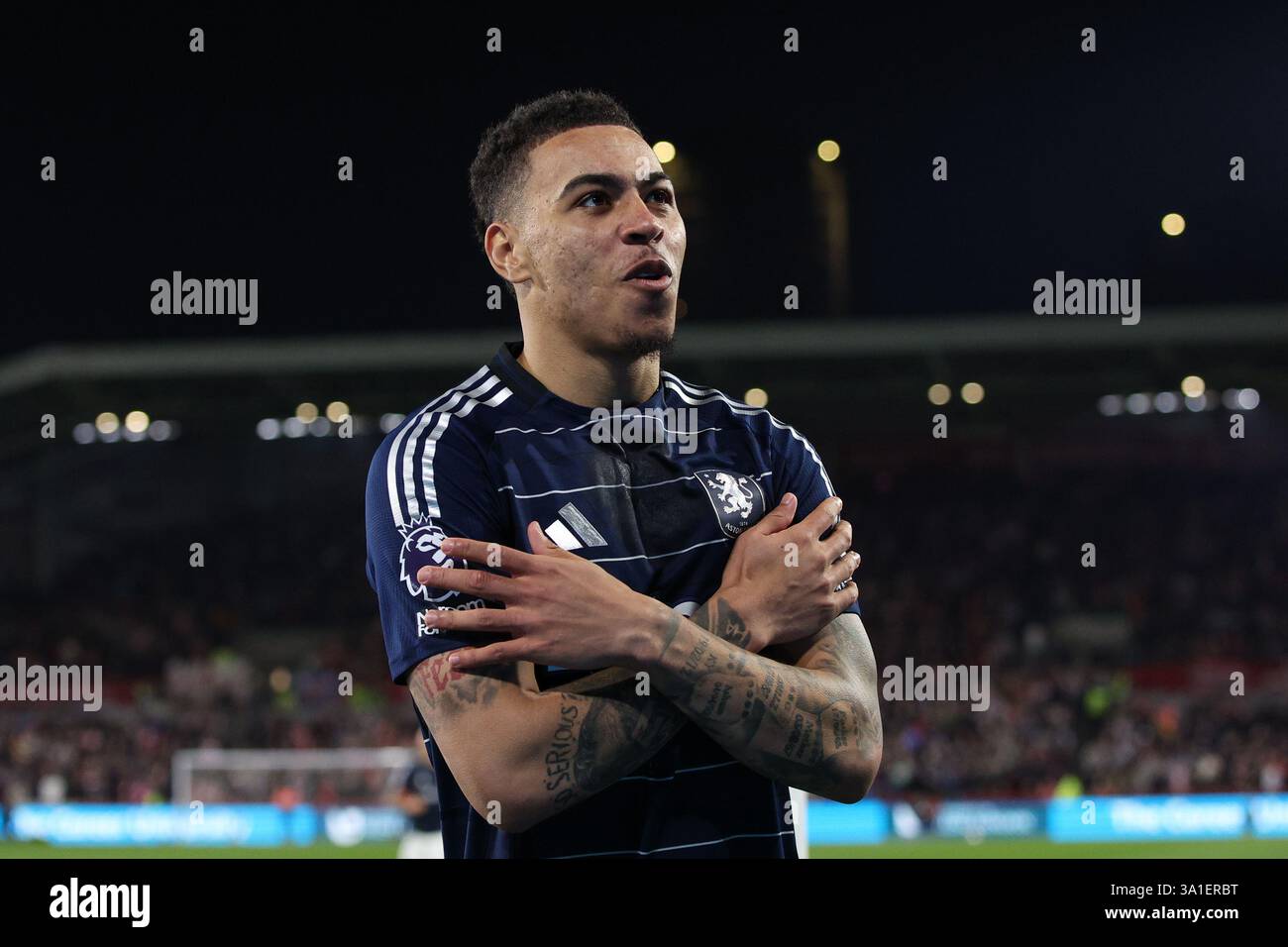 LONDON, UK - 8th Mar 2025: Morgan Rogers of Aston Villa celebrates ...