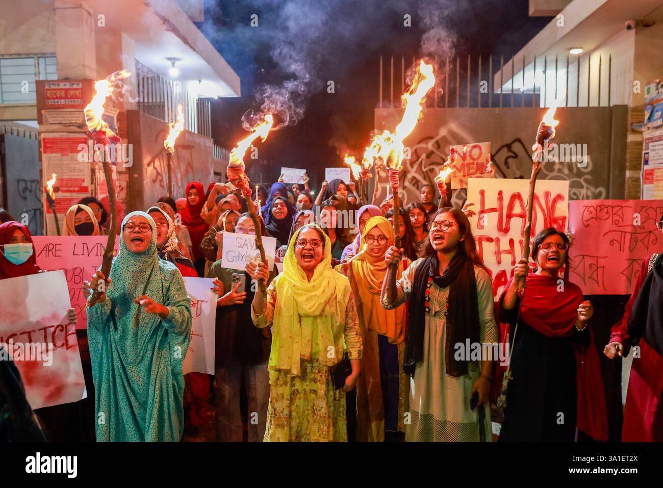 Dhaka, Bangladesh. 8th Mar, 2025. Students at Dhaka University's Rokeya ...