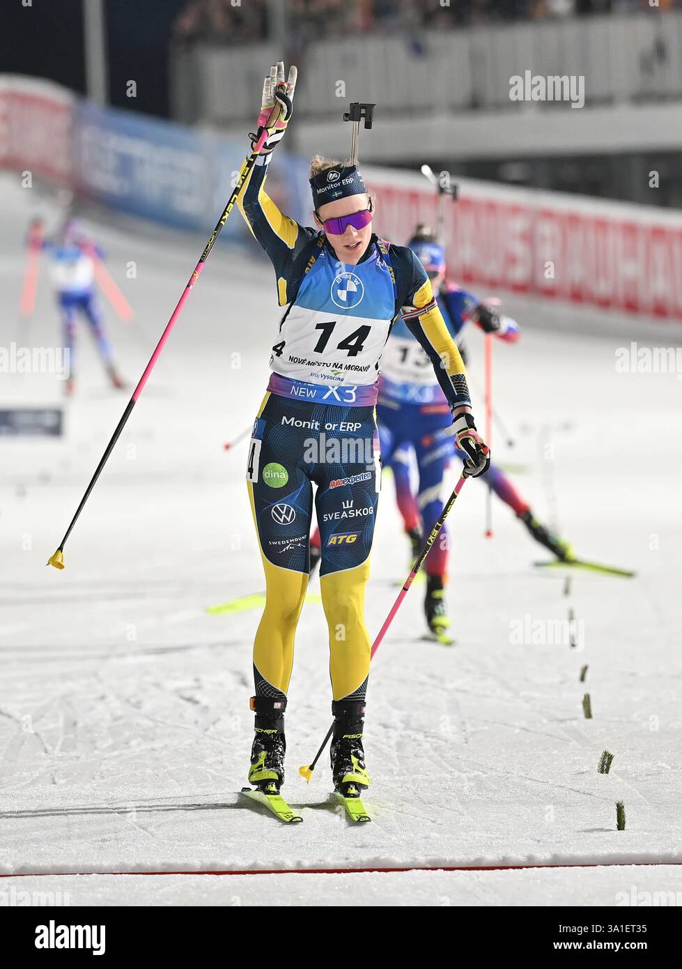 Morave, Czech Republic, on March 8, 2025. Hanna Oberg from Sweden is ...