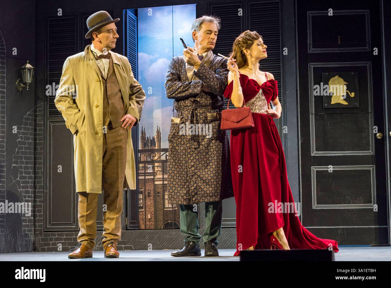 Schauspieler Jan Sosniok als Sherlock Holmes, Oliver Dupont als Doktor ...