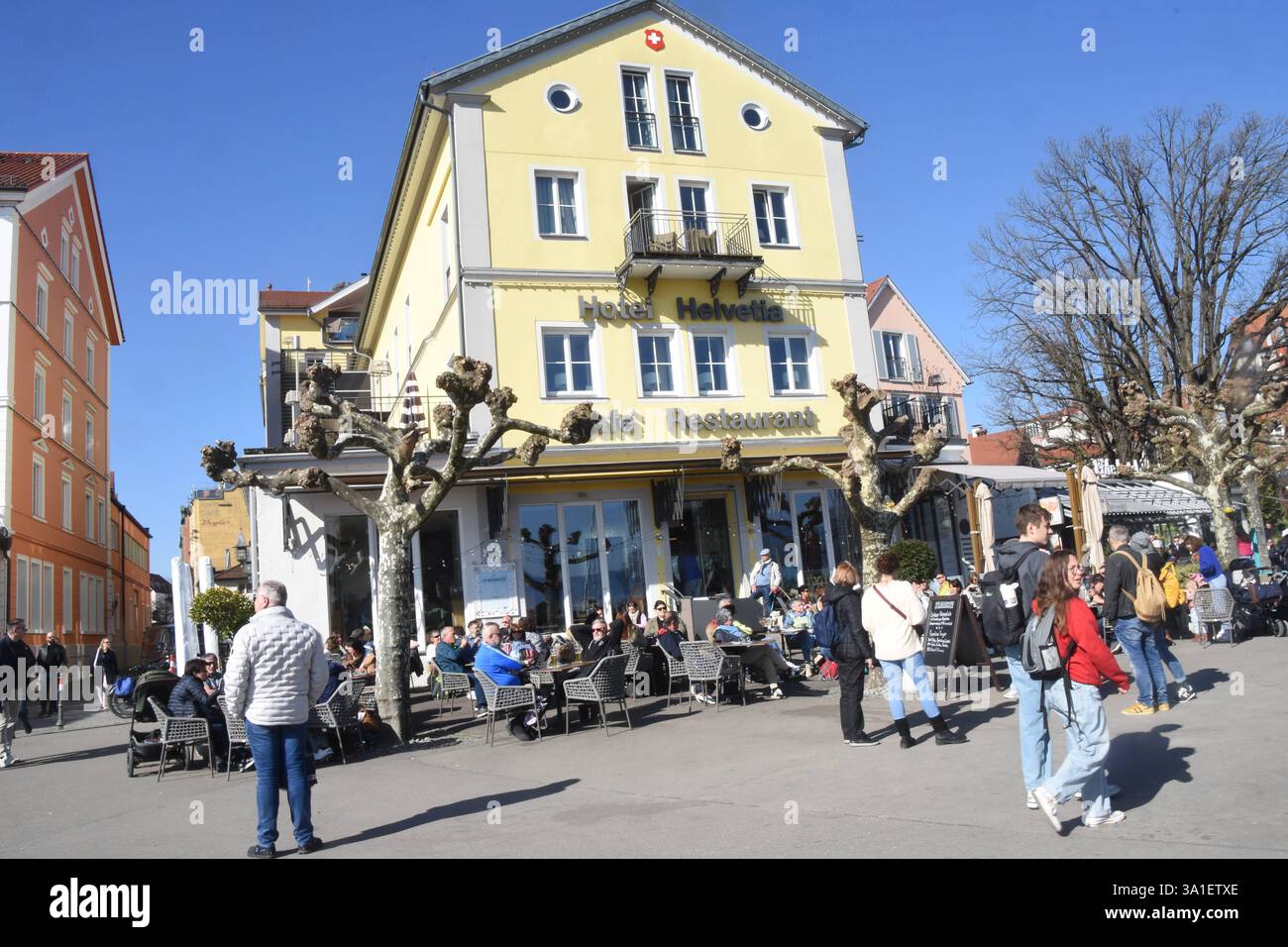 Lindau/Bodensee 08.03-2025 Promenade Hotel Helvetia Cafe Restaurant ...