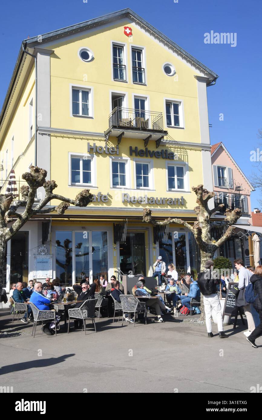 Lindau/Bodensee 08.03-2025 Promenade Hotel Helvetia Cafe Restaurant ...