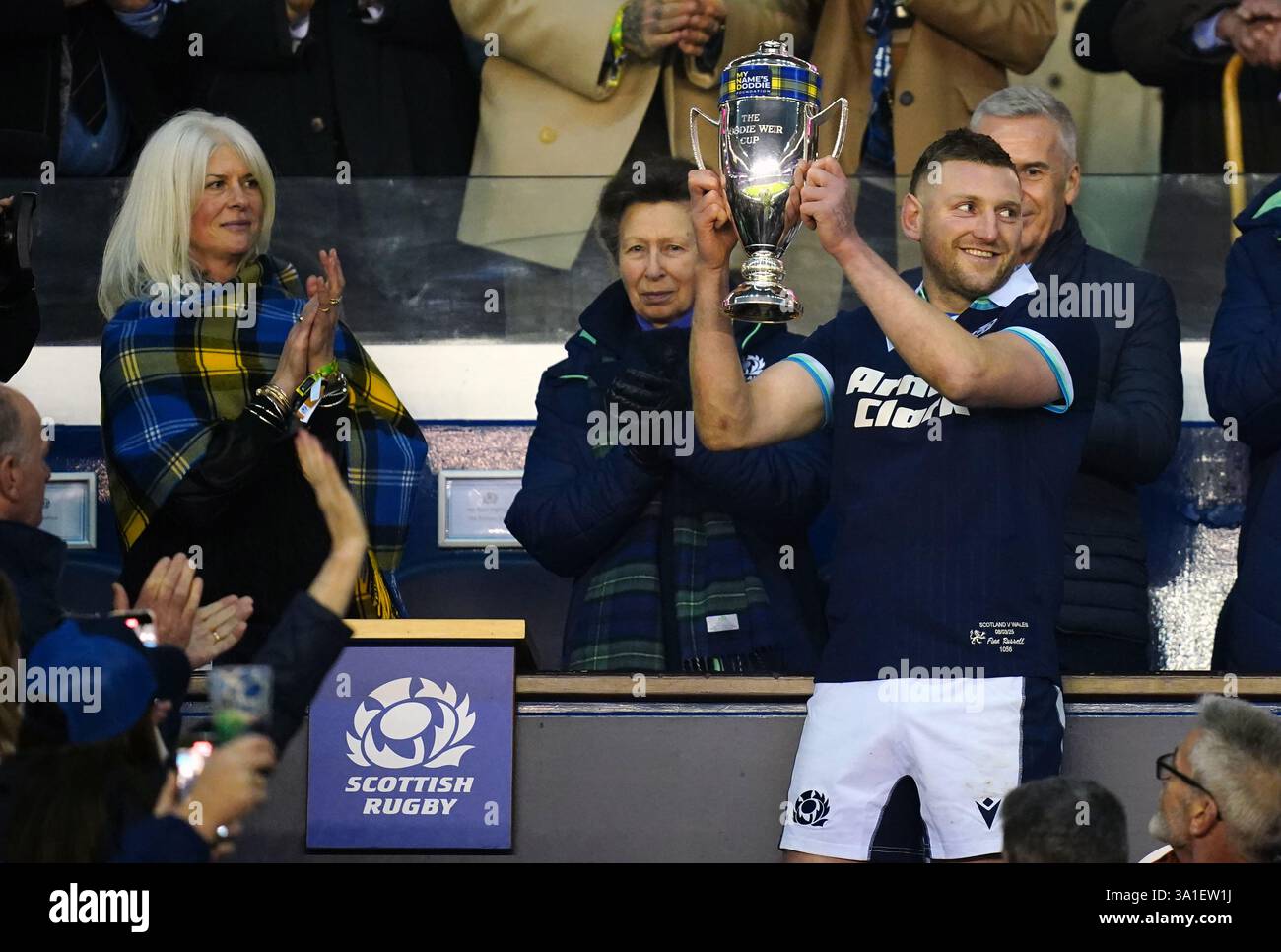 Scotland's Finn Russell with the Doddie Weir Cup following the Guinness ...