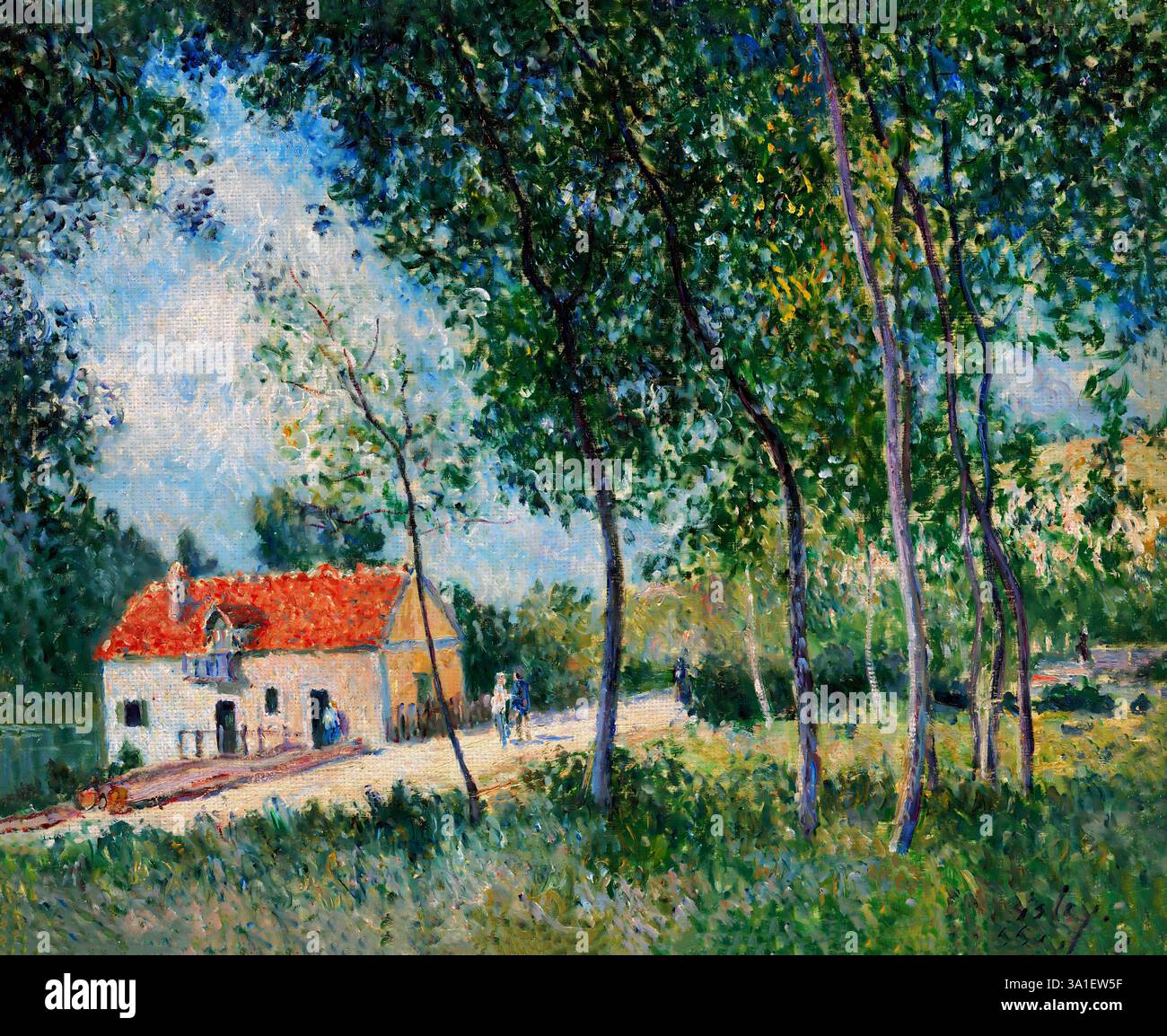 A stunningly beautiful scene features a cozy little house nestled amid ...