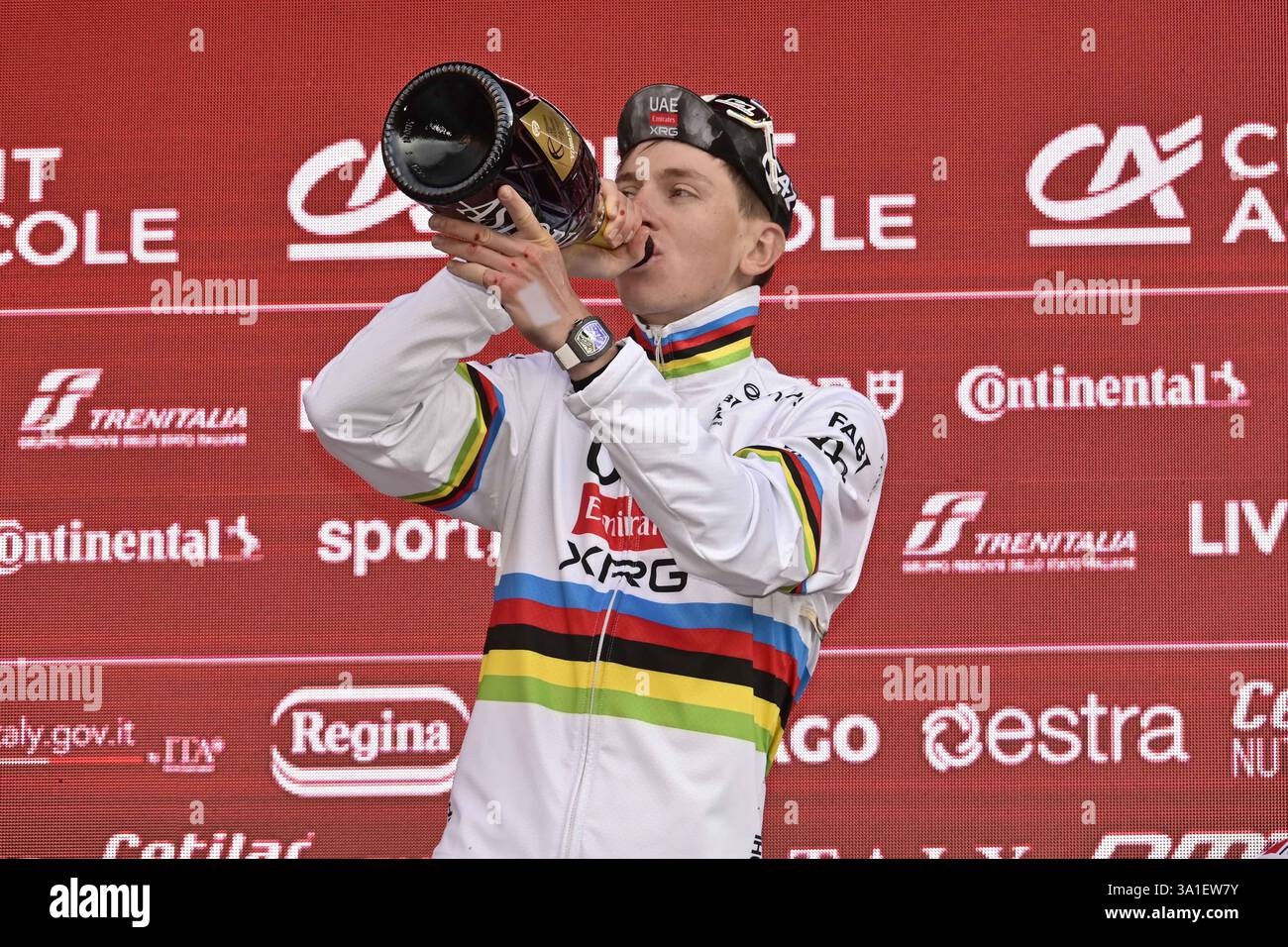Siena, Italy. 08th Mar, 2025. Tadej Pogacar UAE Team Emirates during ...