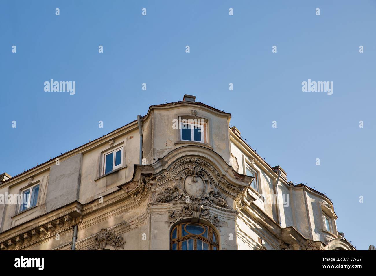 Elizabeth Theatre building with old bas relief in Bucharest, Romania ...
