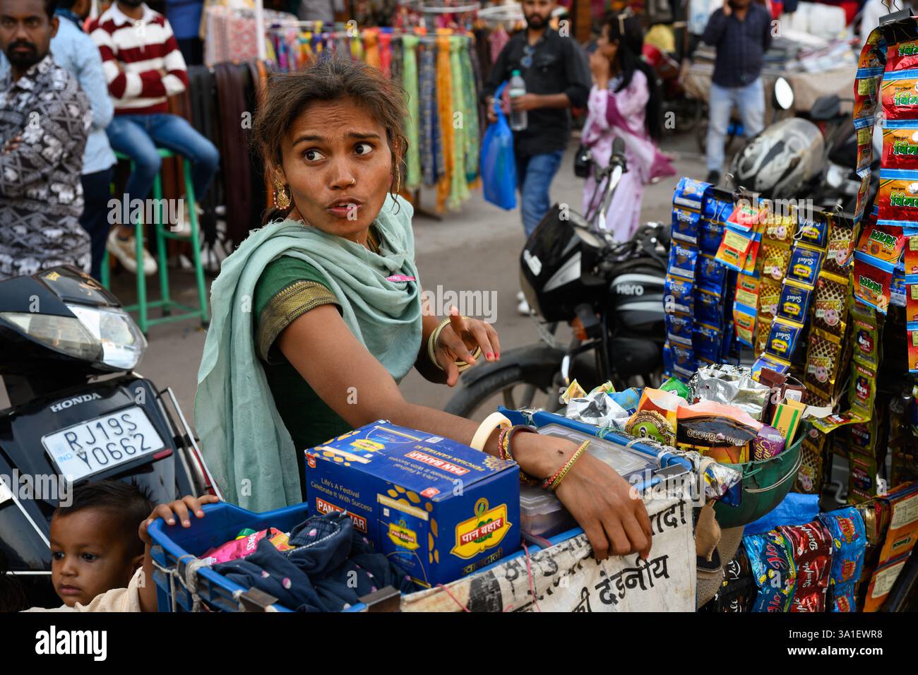 Jodhpur, Rajasthan, India - Februray 13 2025: Woman Selling Pan Masala ...