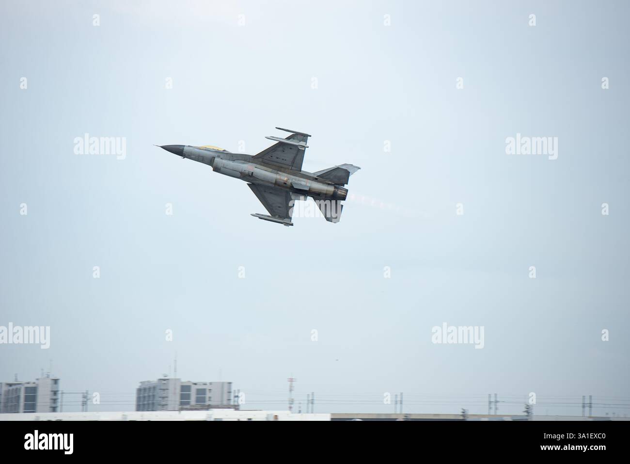 F-16 of The Royal Thai Air Force (RTAF), performs in the sky to the ...