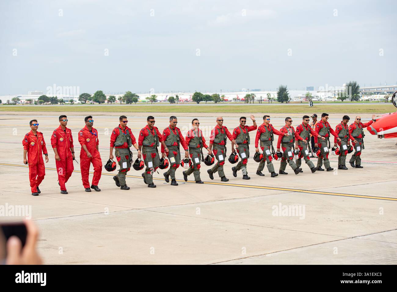 Bangkok, Thailand. 08th Mar, 2025. Pilots, technicians and crew of The ...