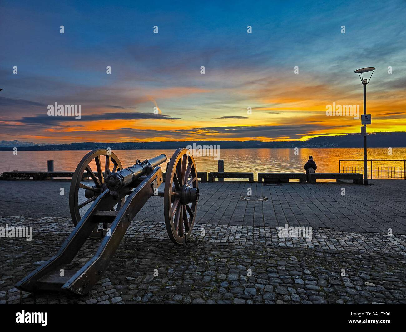 The old cannon on the Embankment of Lake Constance in Uberlingen ...
