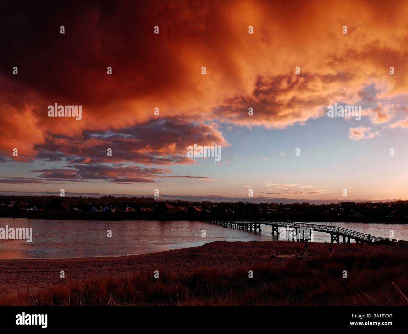 Old pedestrian bridge (now dismantled) across the River Lossie in ...
