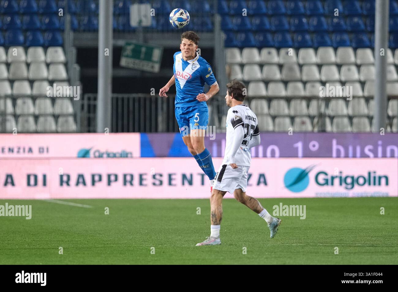 Brescia, Italy. 08th Mar, 2025. Gabriele Calvani of Brescia Calcio FC ...
