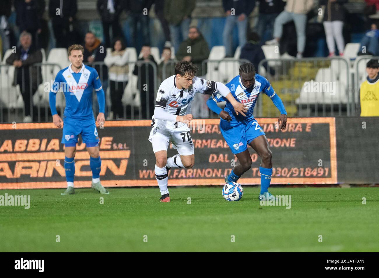 Brescia, Italy. 08th Mar, 2025. Patrick Nuamah of Brescia Calcio FC ...