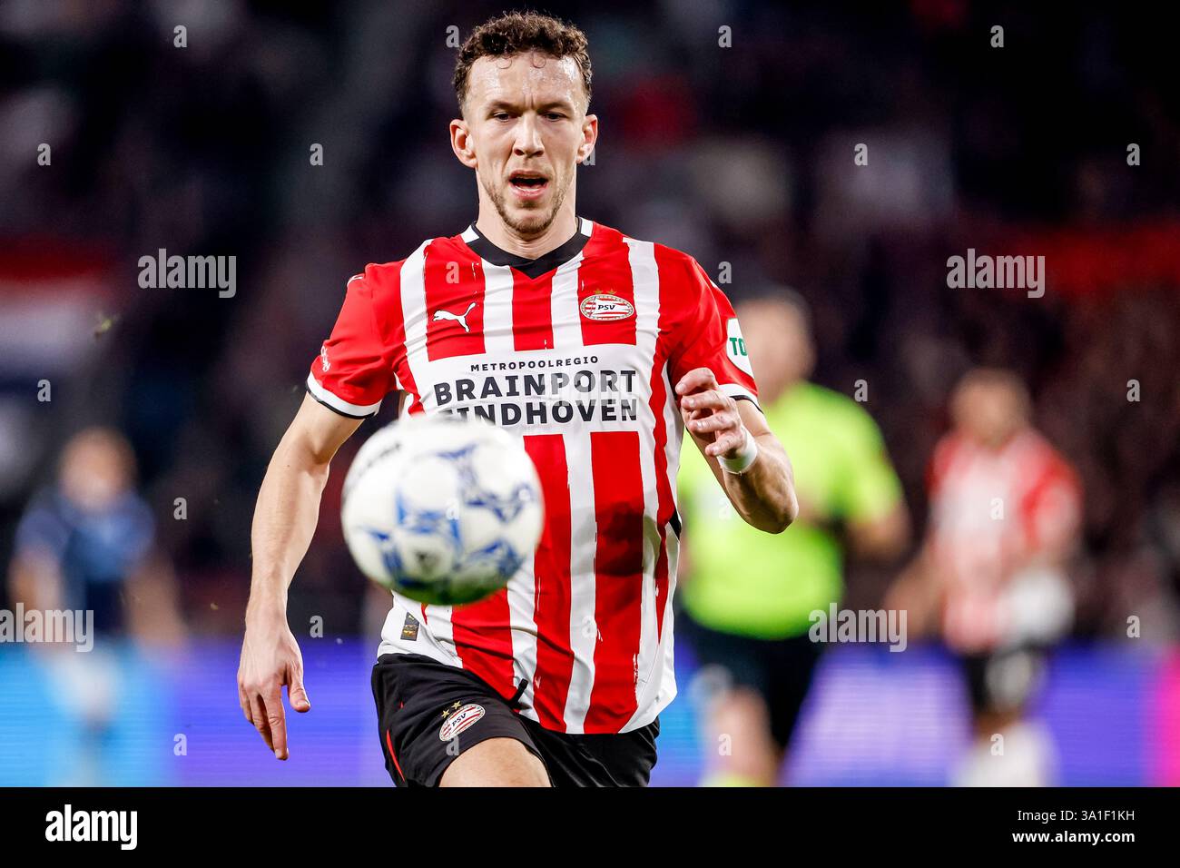 EINDHOVEN, NETHERLANDS - MARCH 8: Ivan Perisic of PSV runs with the ...