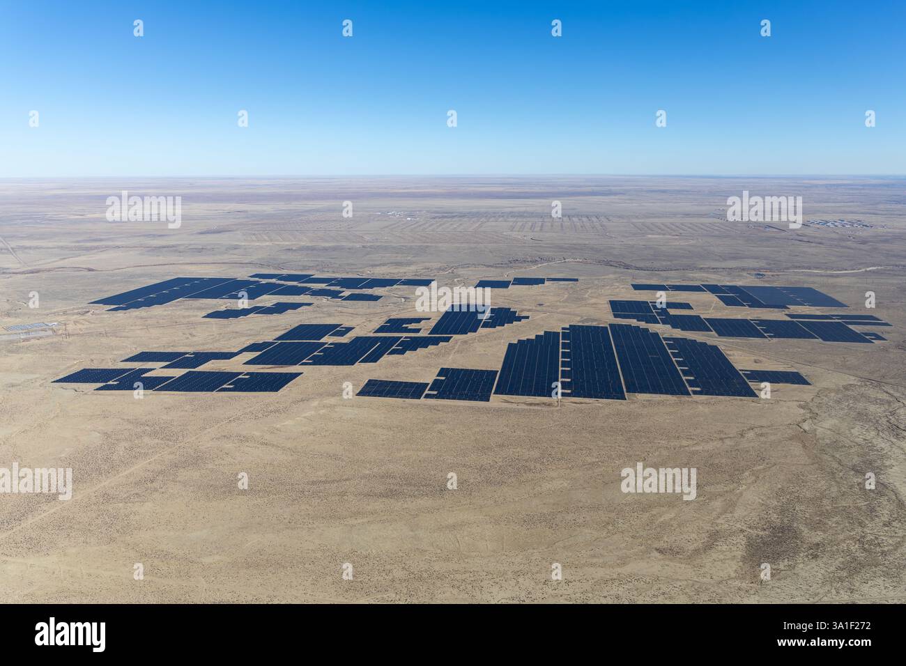 Aerial view of large solar power facility in Colorado, USA Stock Photo ...