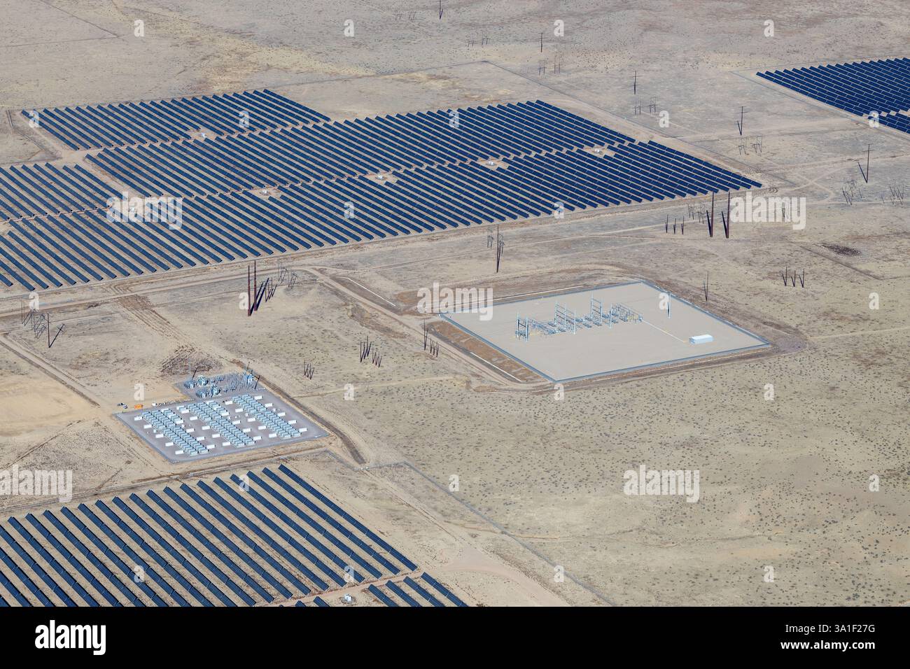 Aerial view of large solar power facility in Colorado, USA Stock Photo ...