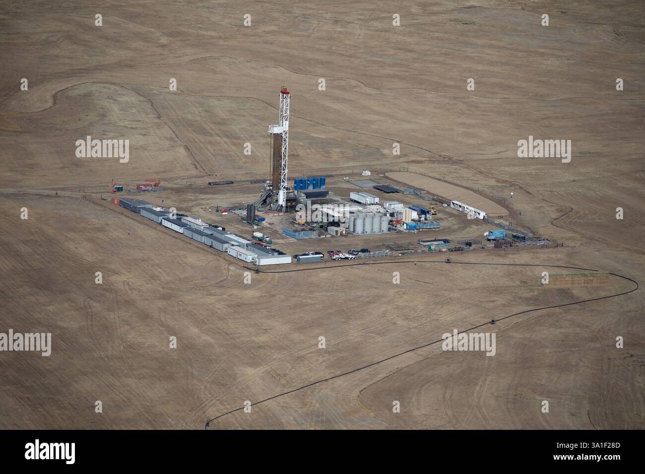 Aerial view of oil drilling site in Jackson County, Colorado, USA Stock ...