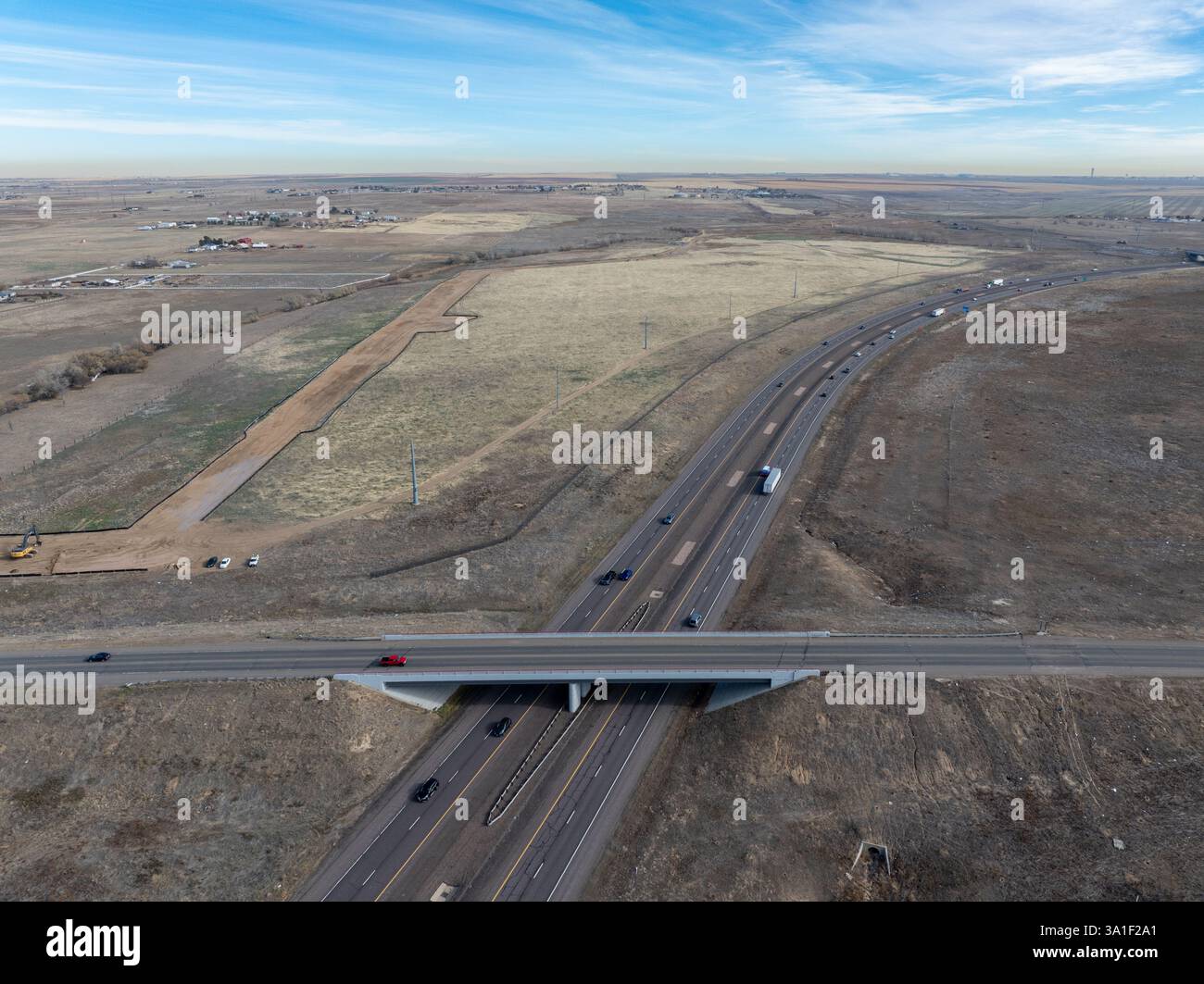 Aerial view of highway overpass in rural Colorado, USA Stock Photo - Alamy