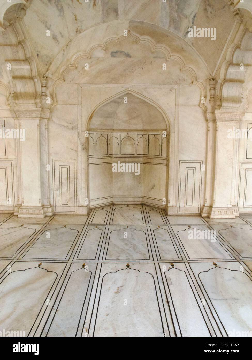 Interior view of Nagina Masjid, the private marble mosque in Anguri ...