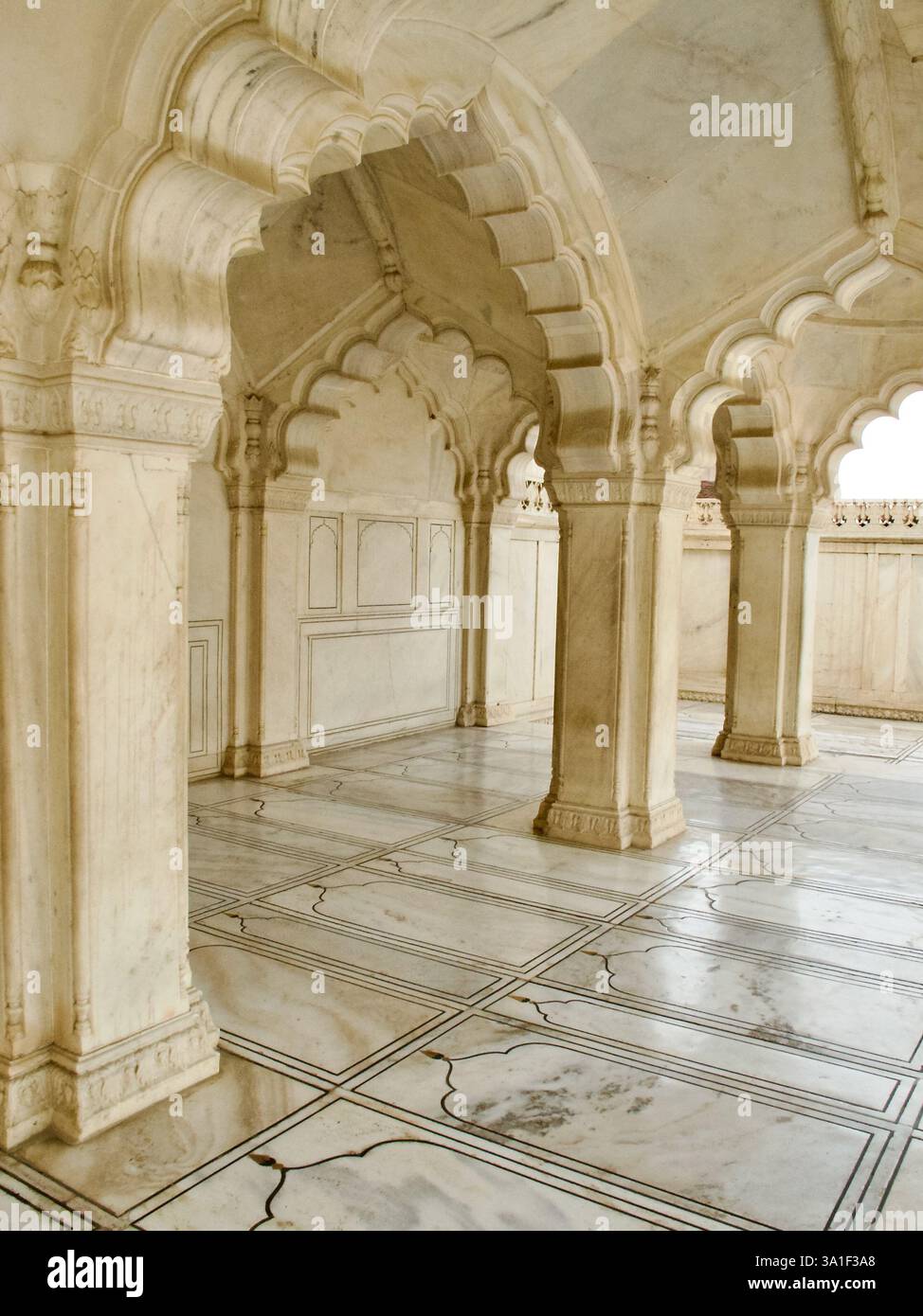 Interior view of Nagina Masjid, the private marble mosque in Anguri ...
