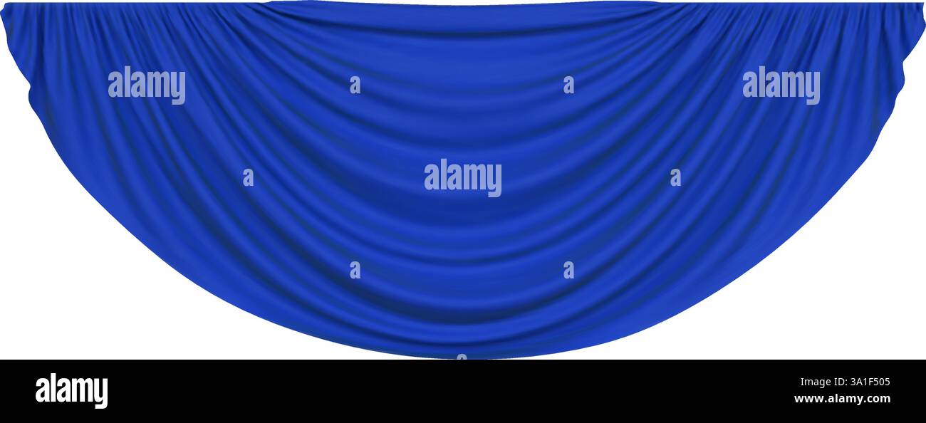 Blue pelmet drapery curtain for interior, performance event on ...