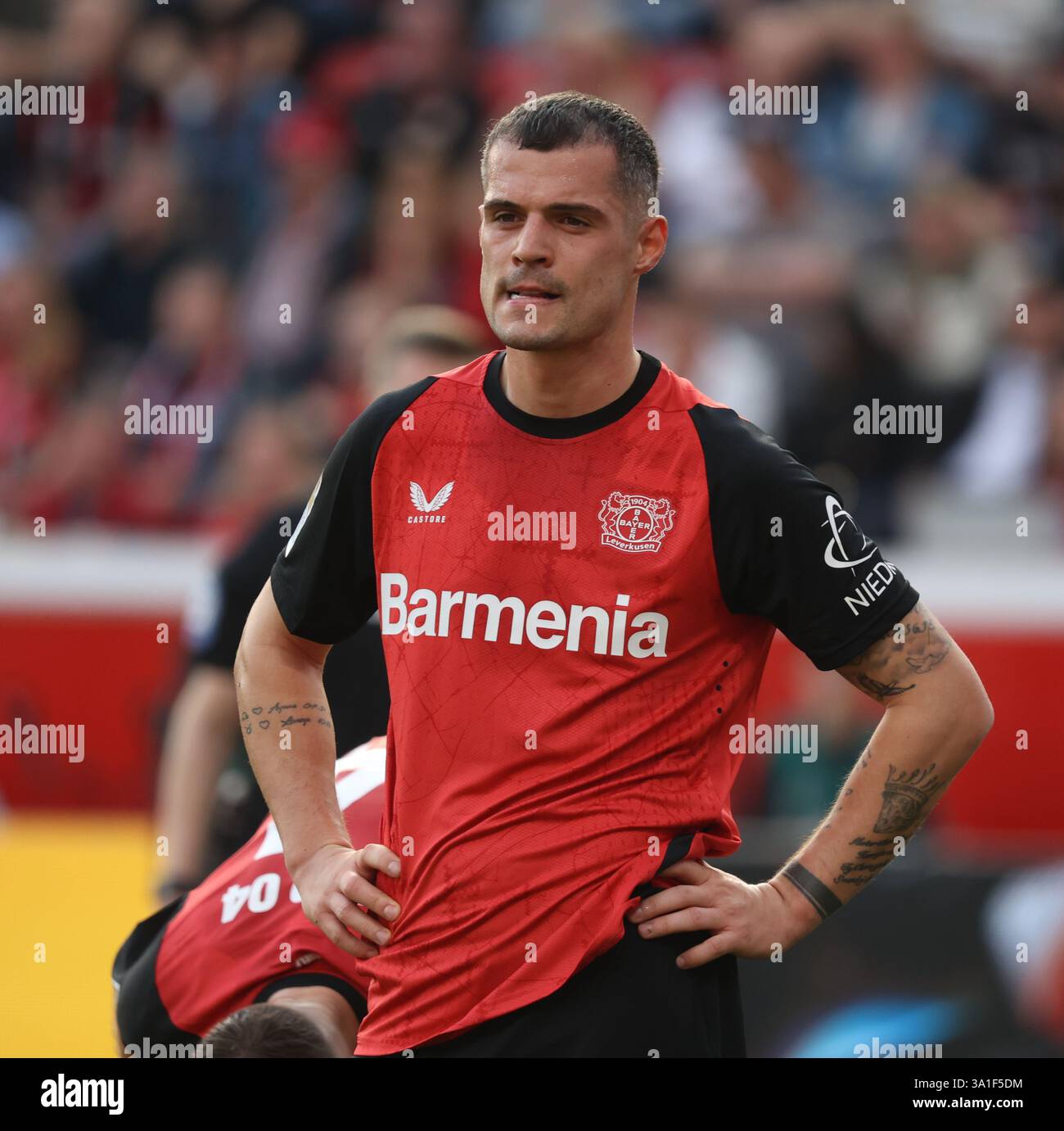 Granit Xhaka (Bayer), Leverkusen, Germany, 08.03.2025, Soccer Bundesliga, Matchday 25, Bayer 04 ...