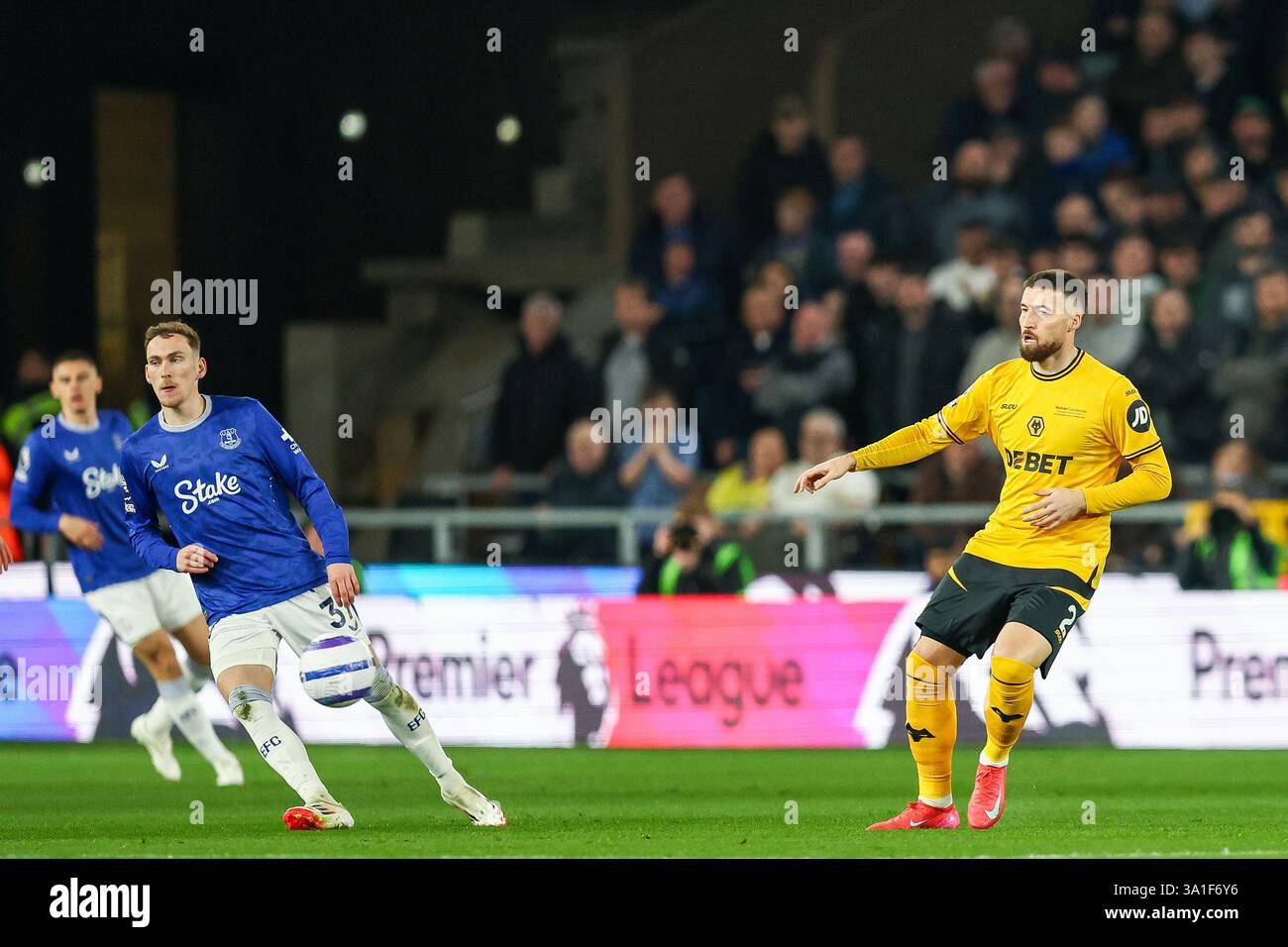 #2, Matt Doherty of Wolverhampton Wanderers in action passing the ball ...