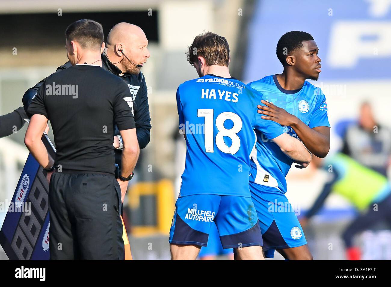 Kwame Poku (11 Peterborough United) comes on for Cian Hayes (18 ...
