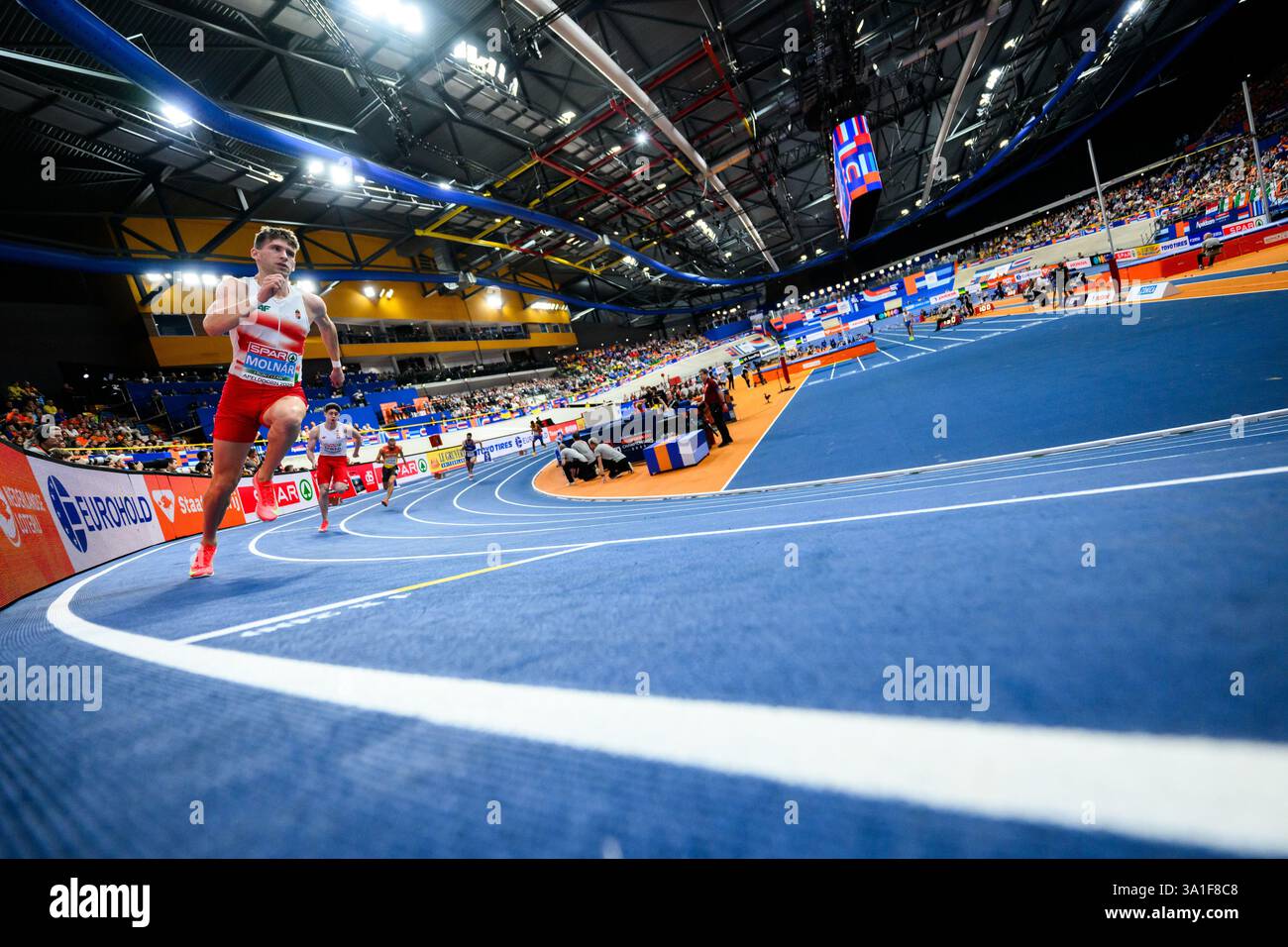 Attila Molnar of, Hungary. , . competes in men's 400 meters final ...