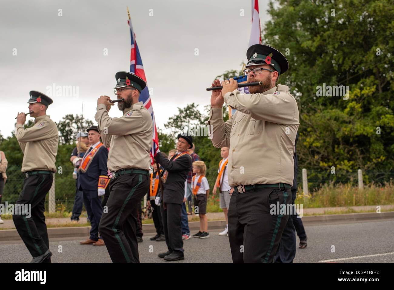 County Londonderry marching band on Orange March, Tobermore, 2022 Stock ...