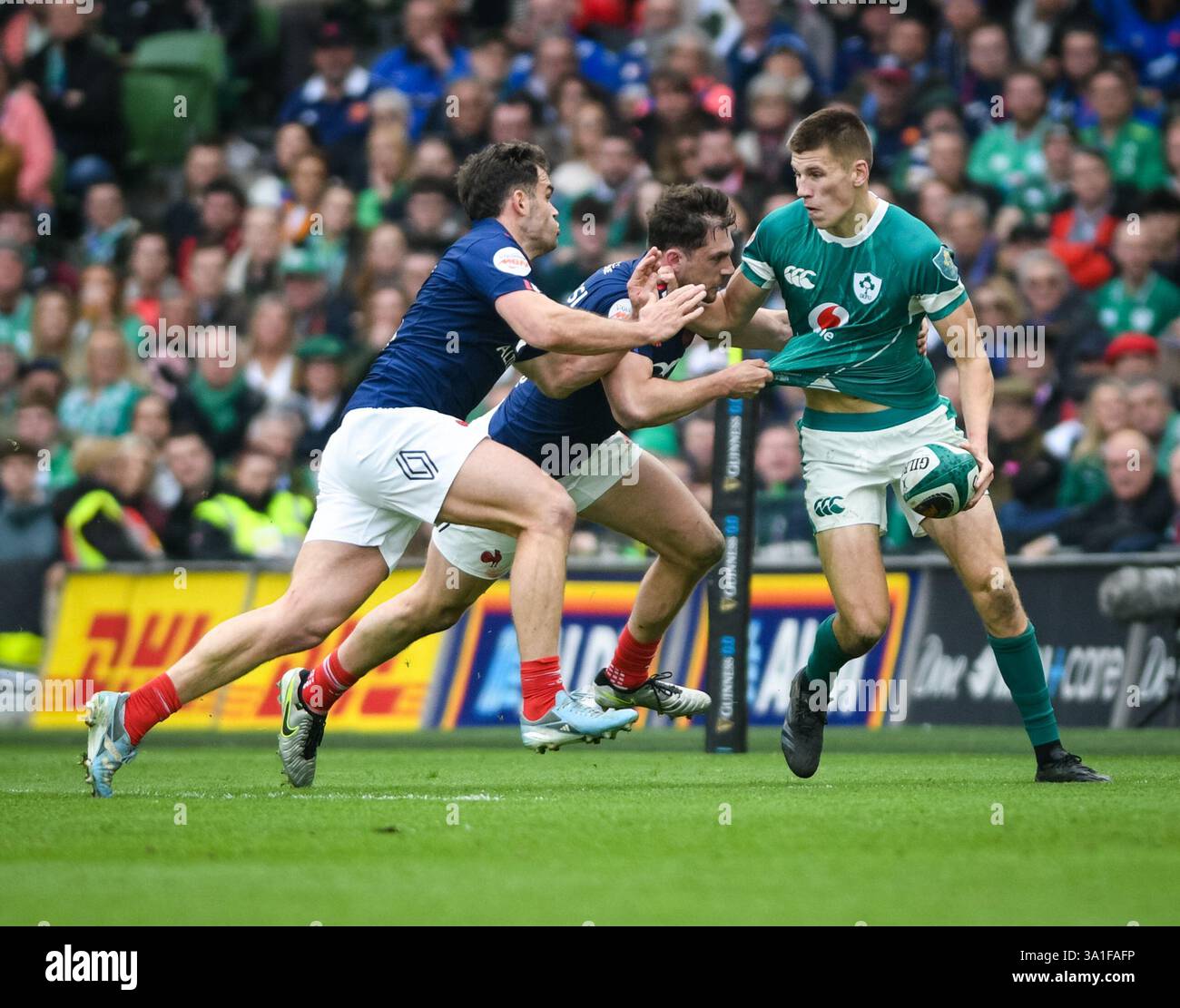 Dublin, Ireland. 8th March, 2025. Ireland's Sam Prendergast about to be ...