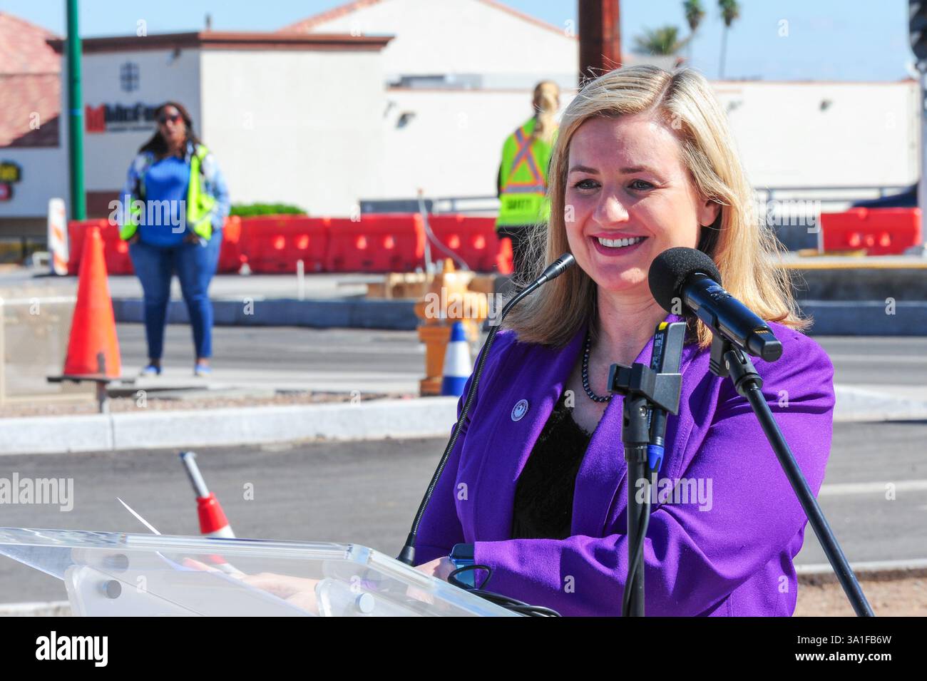 Phoenix, Arizona, USA. 8th Mar, 2025. Phoenix Mayor Kate Gallego ...