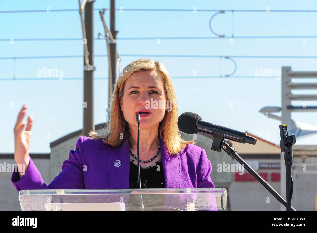 Phoenix, Arizona, USA. 8th Mar, 2025. Phoenix Mayor Kate Gallego ...
