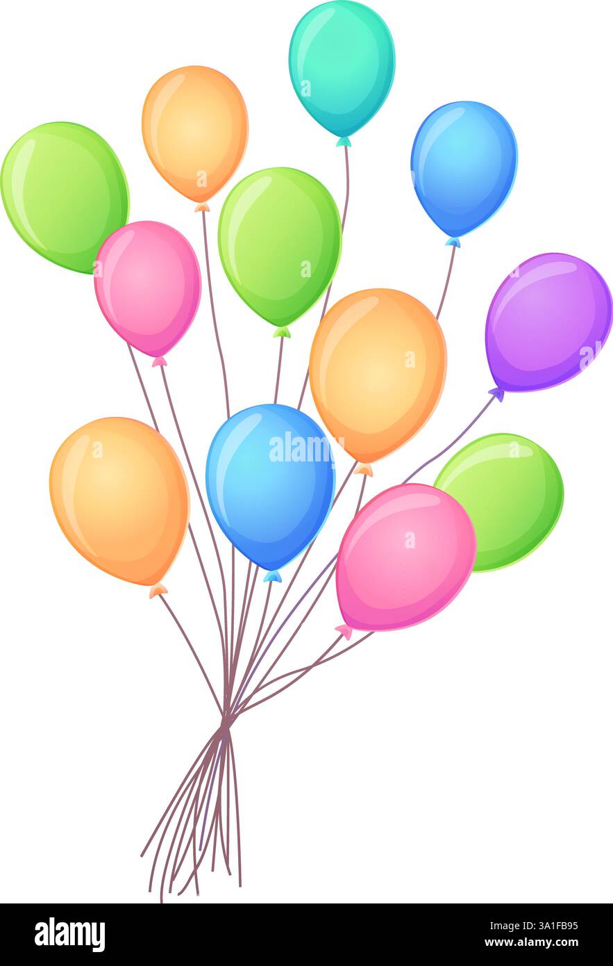 Large bunch of colorful balloons, vector illustration Stock Vector ...