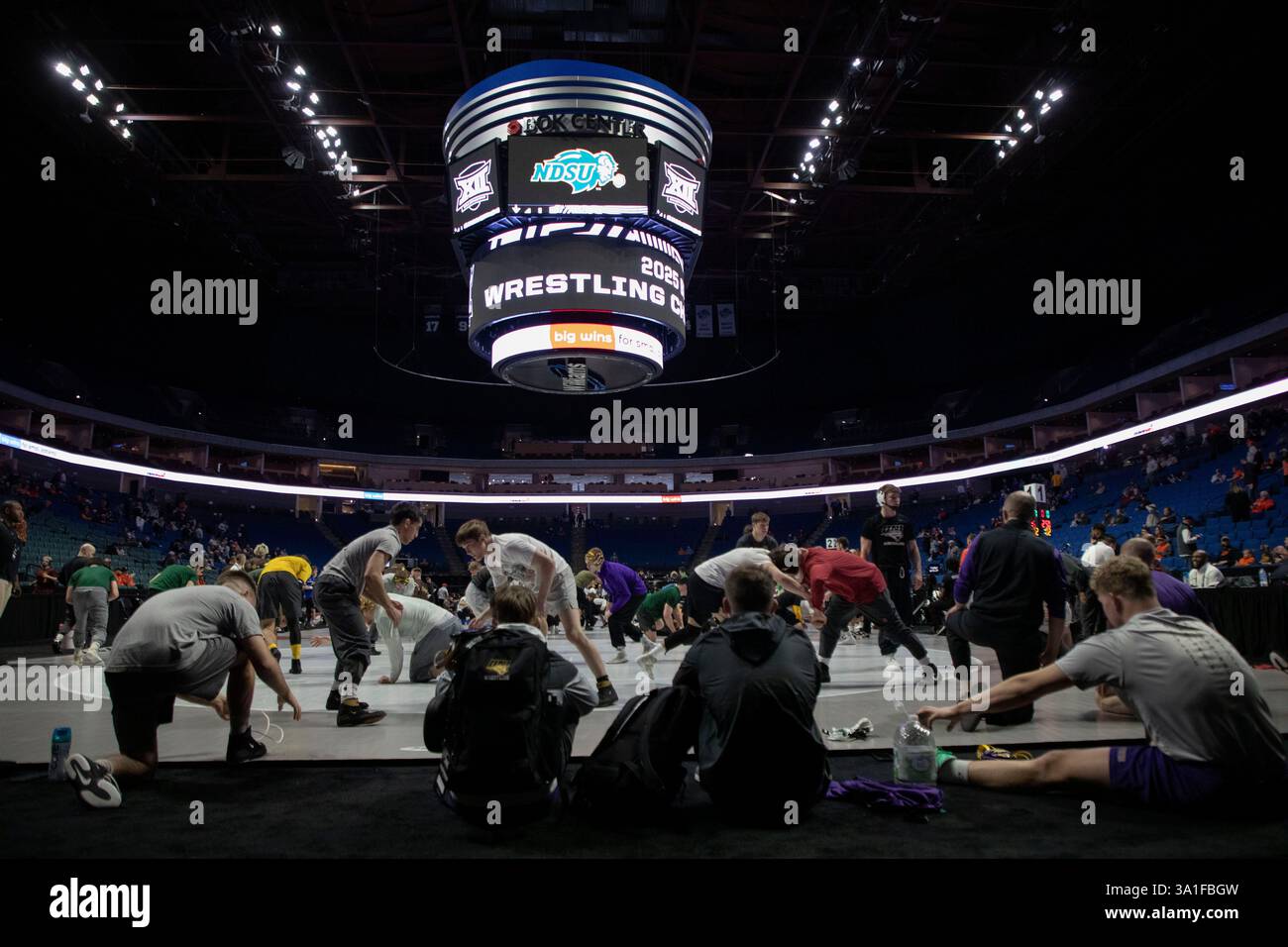 Tulsa, Oklahoma, USA. 8th Mar, 2025. Wrestlers arrive for session one ...