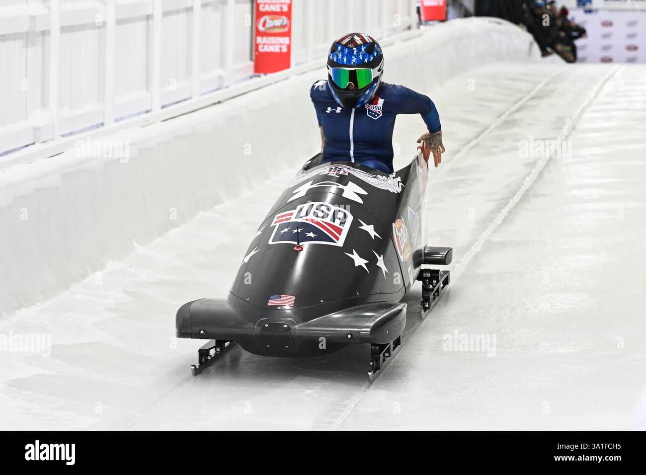 LAKE PLACID, NY, UNITED STATES - MARCH 08: Kaillie Armbruster Humphries ...