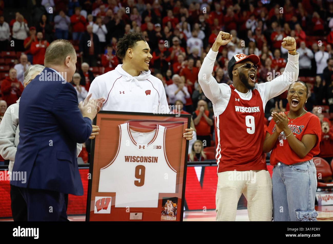 March 8, 2025: Wisconsin Badgers guard John Tonje (9) on Senior Day ...